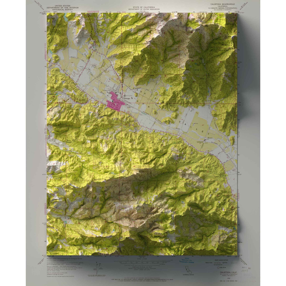 Calistoga, Napa Valley, California Map • Scott Reinhard Maps