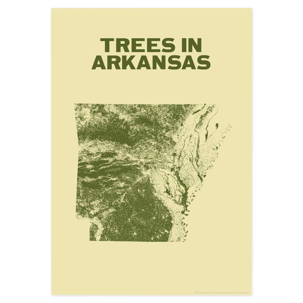 Trees in Arkansas Poster • Scott Reinhard Maps