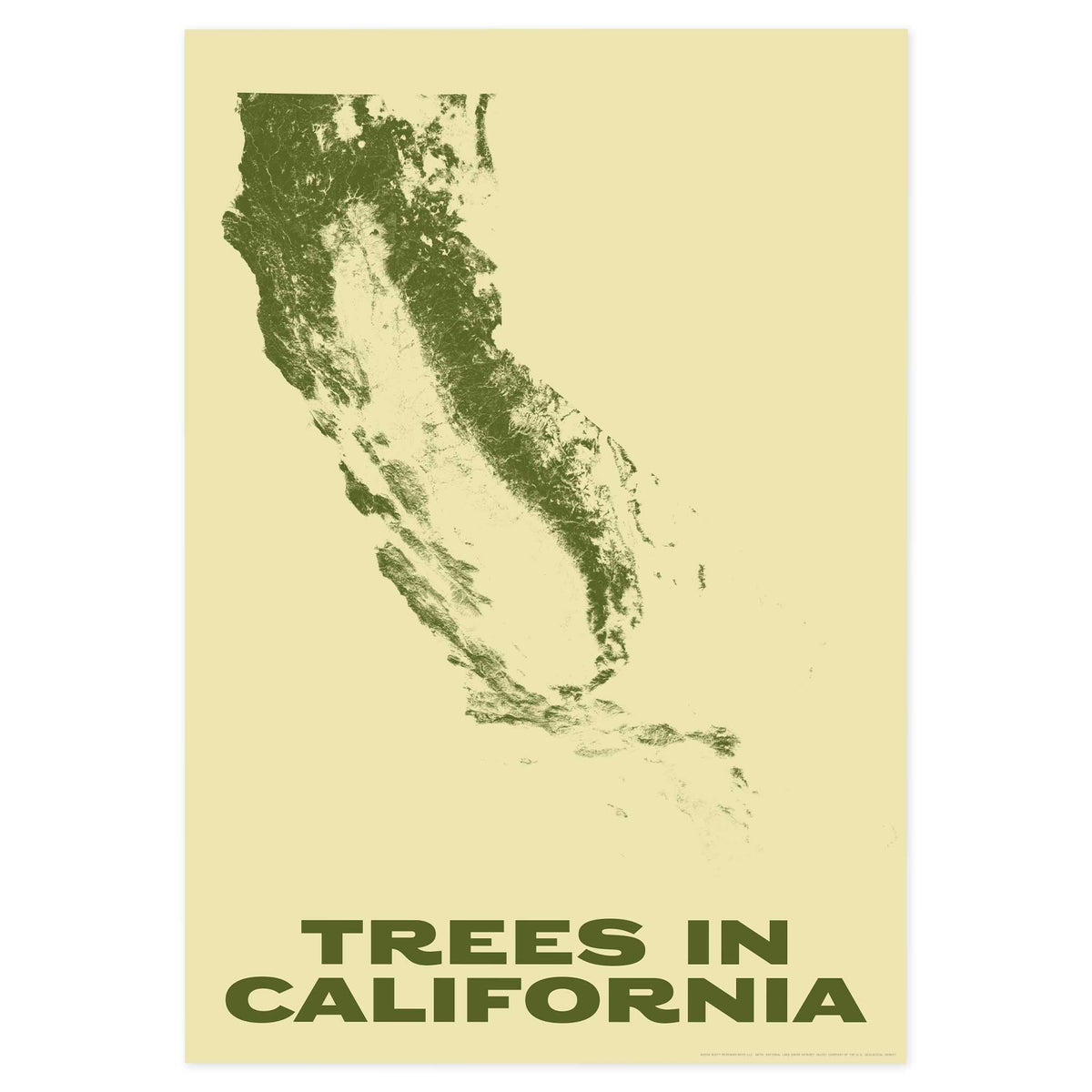 Trees in California Poster • Scott Reinhard Maps