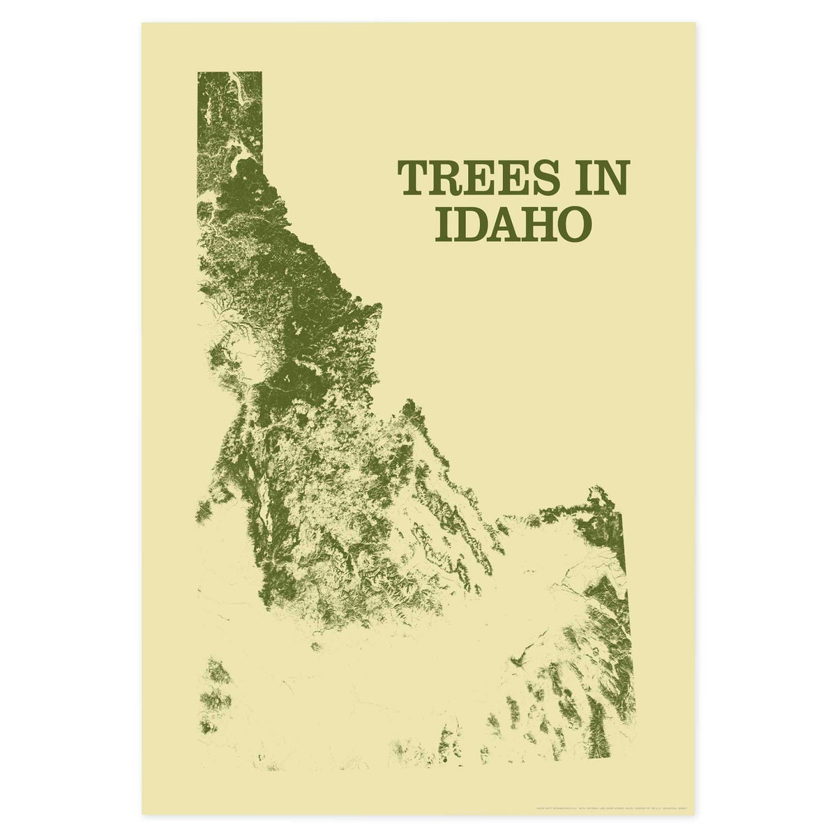 Trees in Idaho Poster • Scott Reinhard Maps