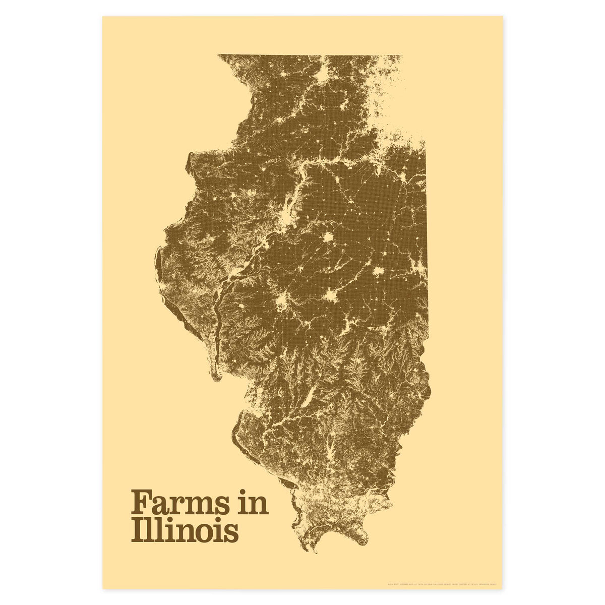 Farms in Illinois Poster • Scott Reinhard Maps