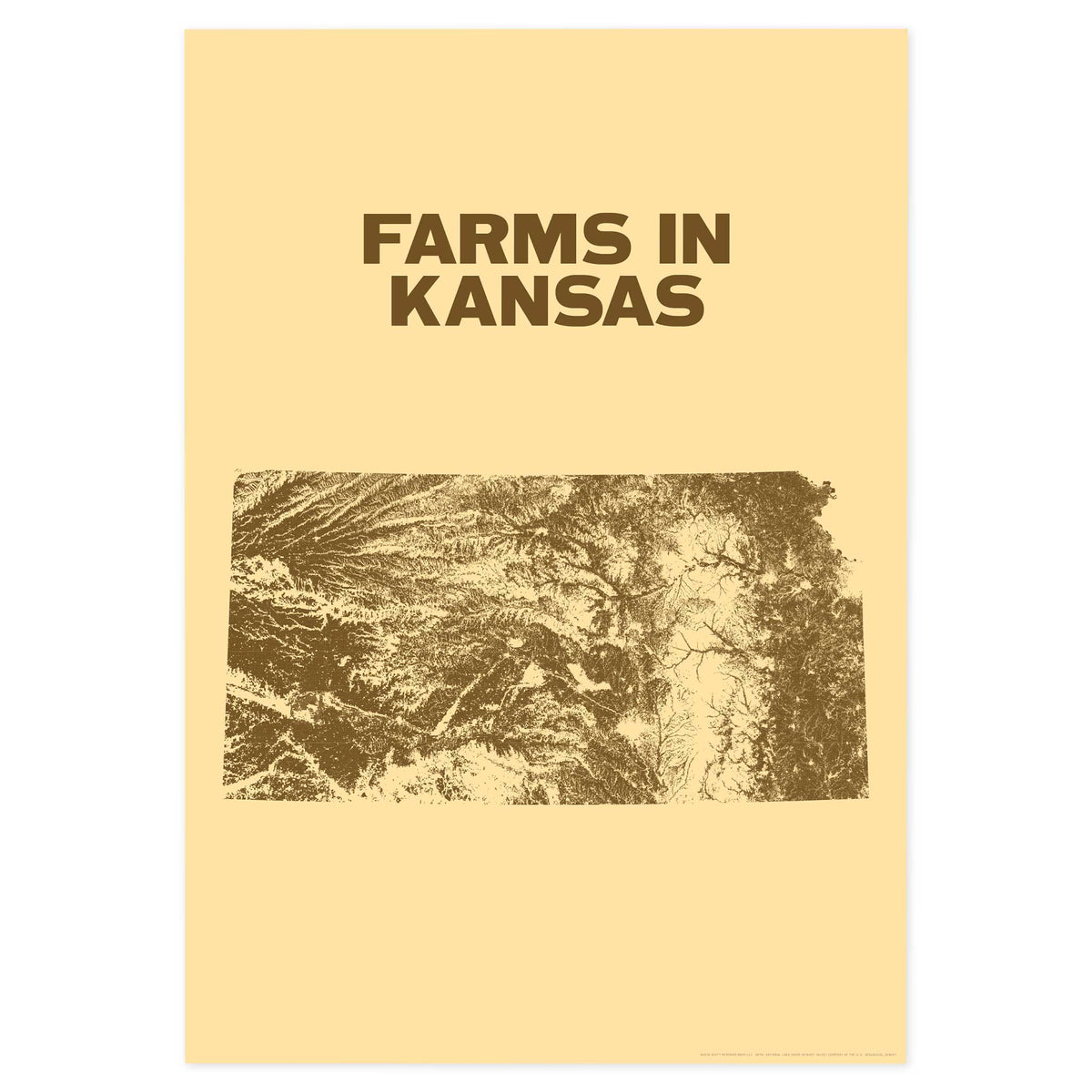 Farms in Kansas Poster • Scott Reinhard Maps