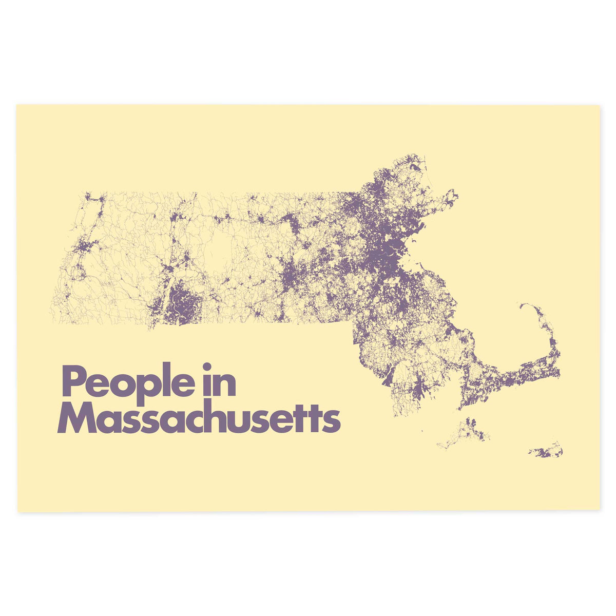 People in Massachusetts Poster • Scott Reinhard Maps