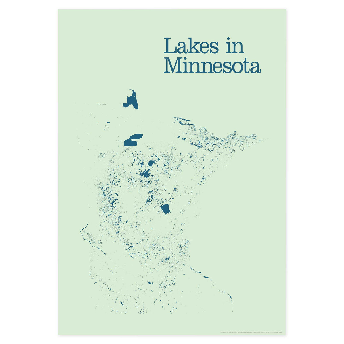 Lakes in Minnesota Poster • Scott Reinhard Maps