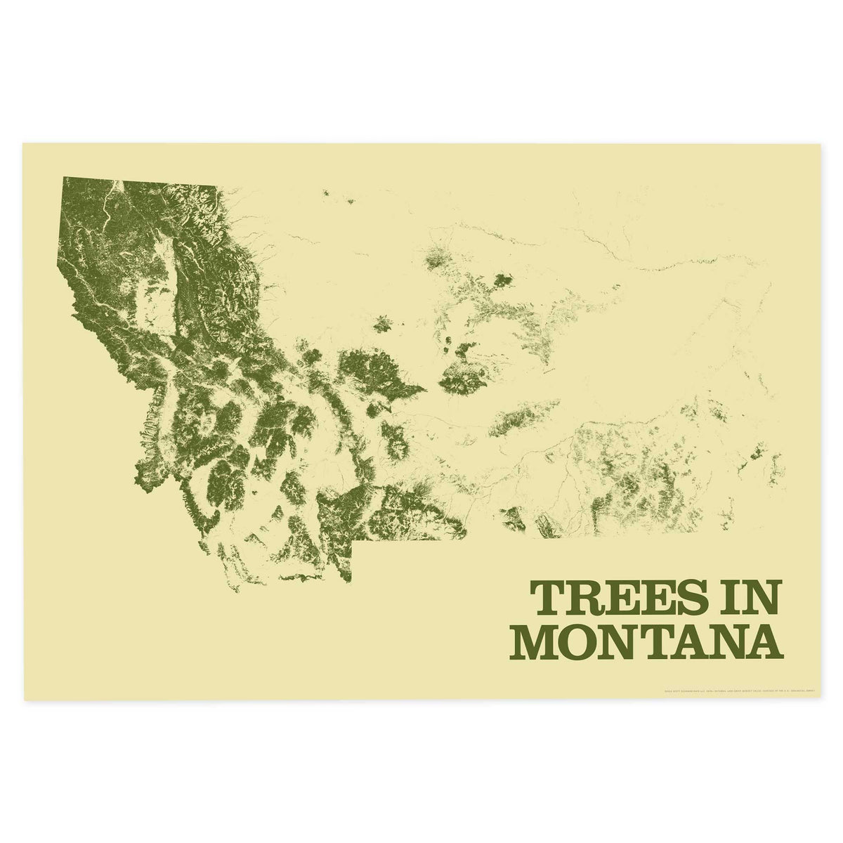 Trees in Montana Poster • Scott Reinhard Maps
