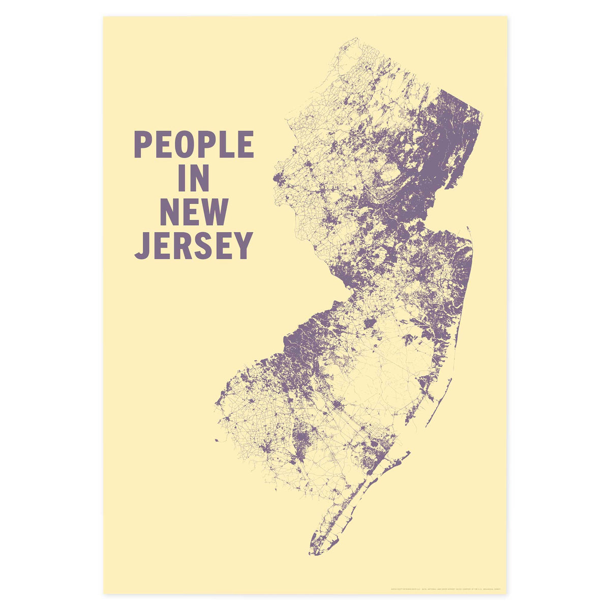 People in New Jersey Poster • Scott Reinhard Maps