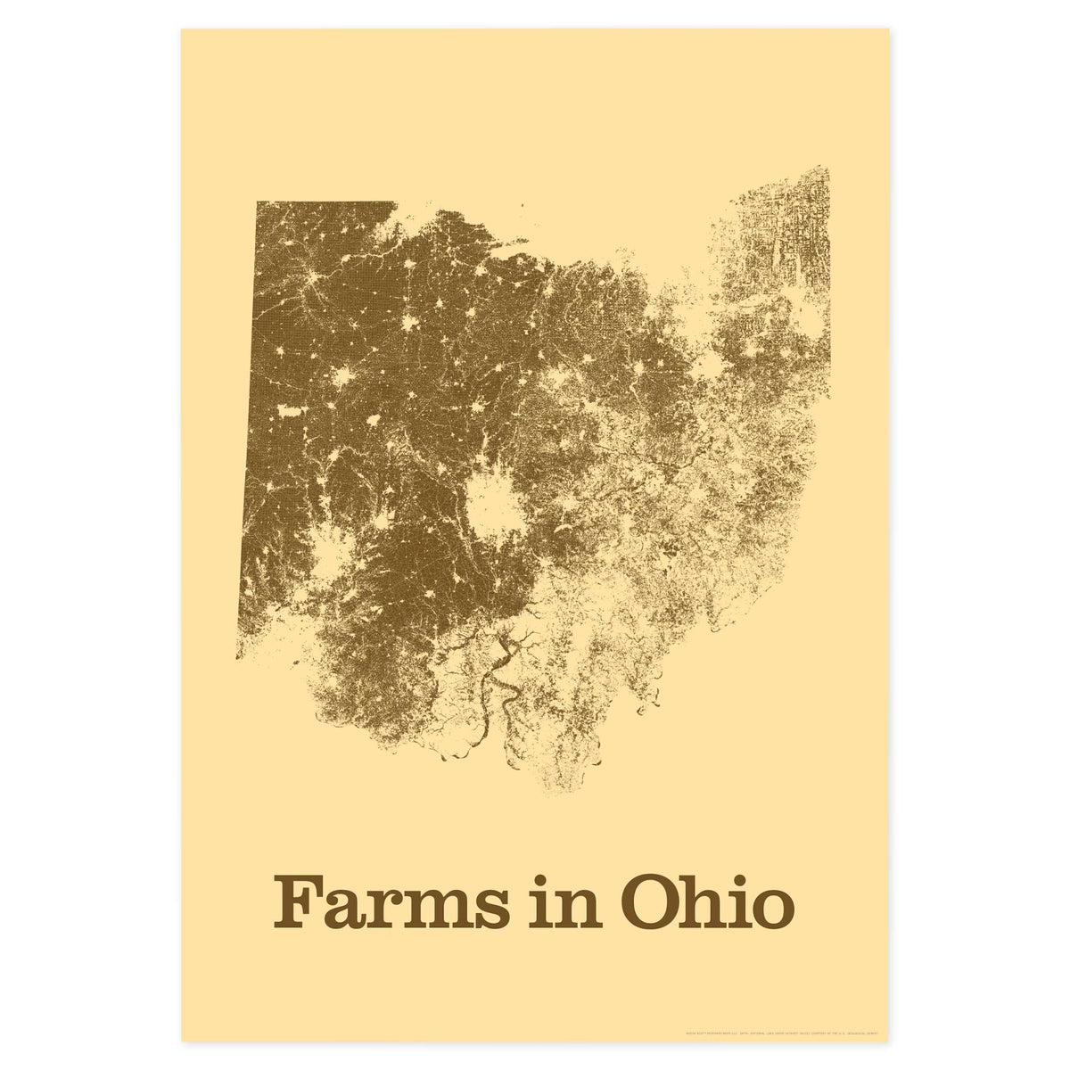 Farms in Ohio Poster • Scott Reinhard Maps