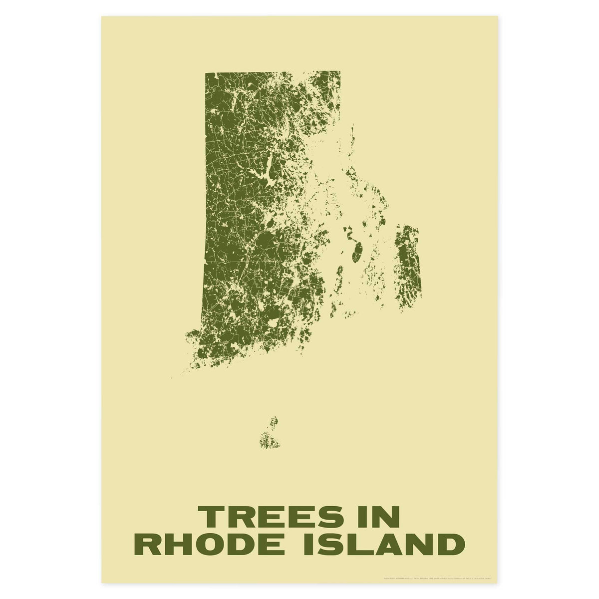Trees in Rhode Island Poster • Scott Reinhard Maps