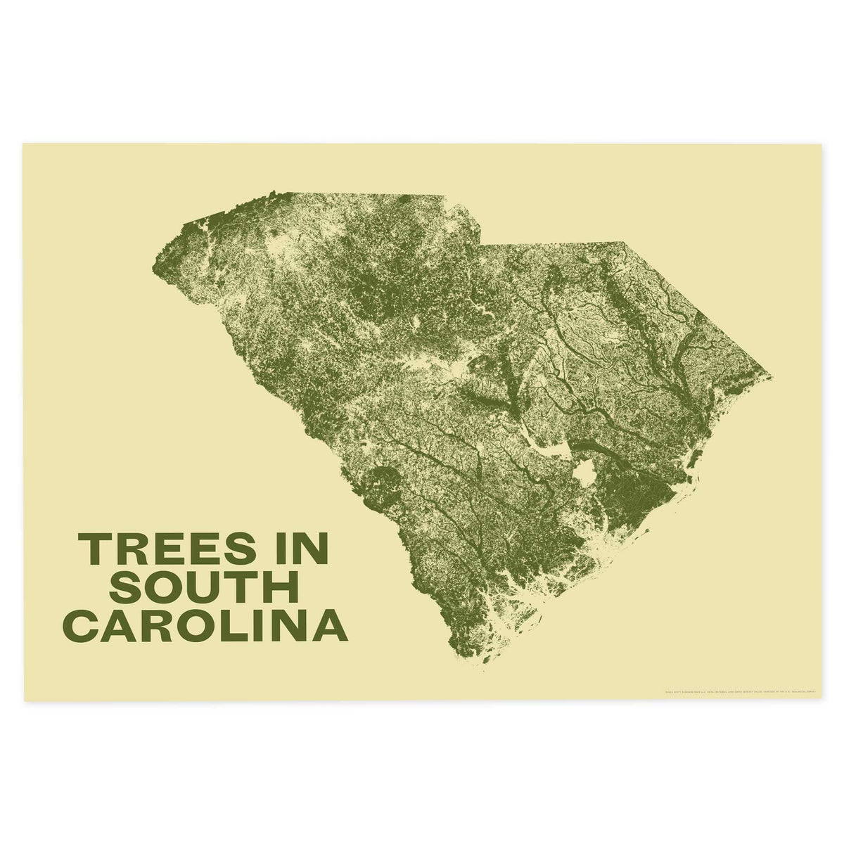 Trees in South Carolina Poster • Scott Reinhard Maps