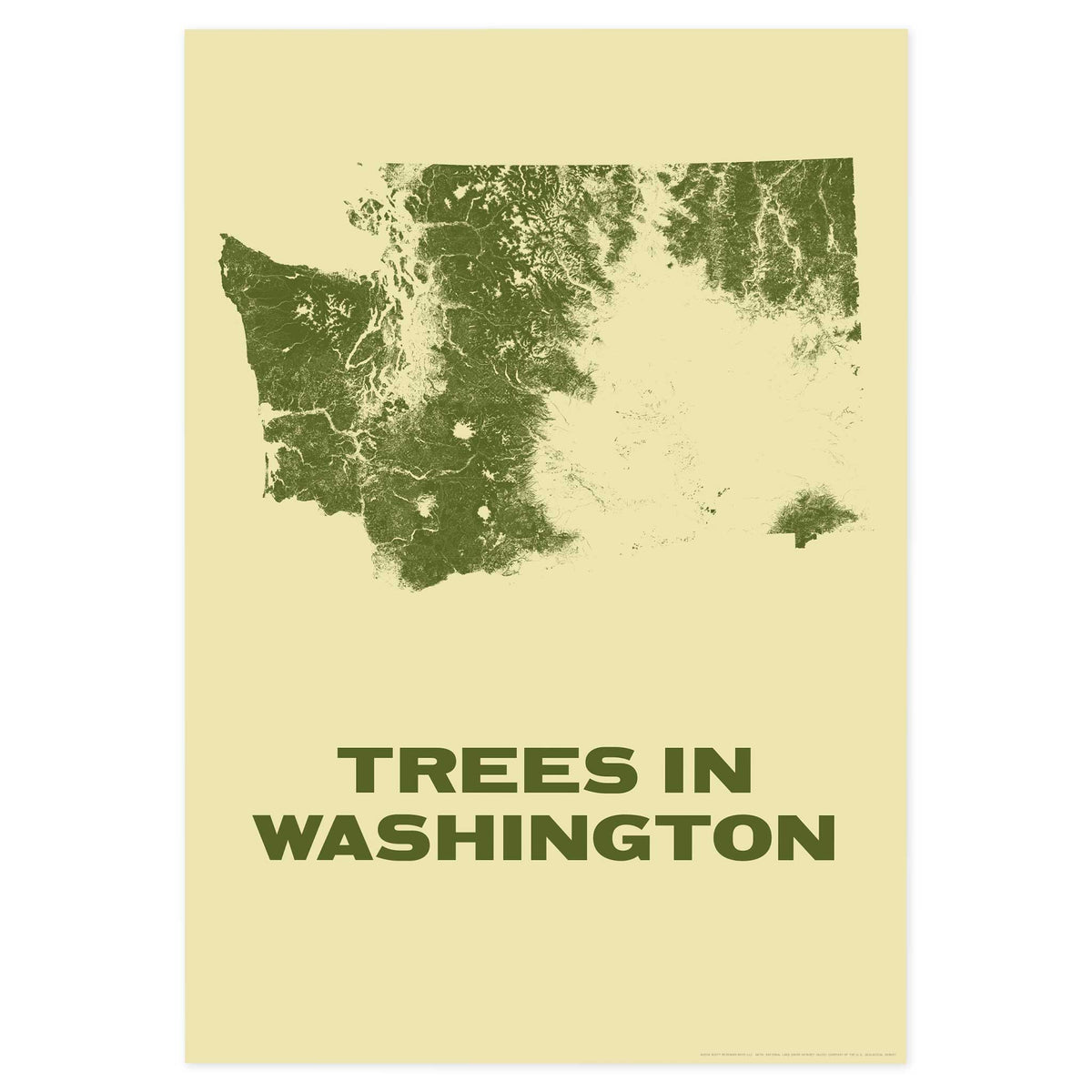 Trees in Washington Poster • Scott Reinhard Maps