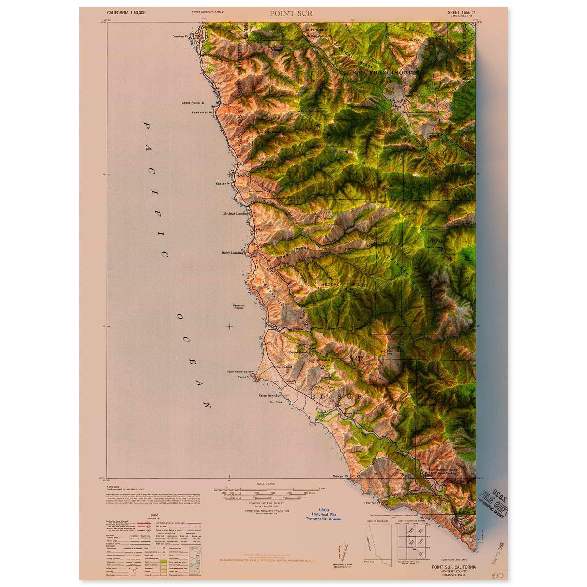 Point Sur, California Map • Scott Reinhard Maps