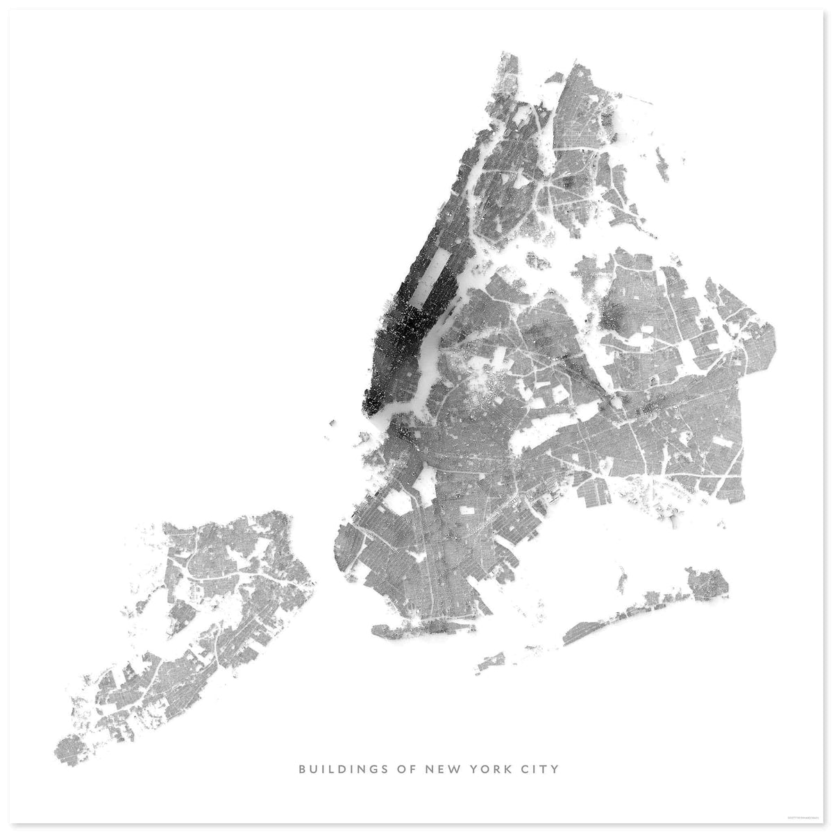Buildings of New York City Map • Scott Reinhard Maps